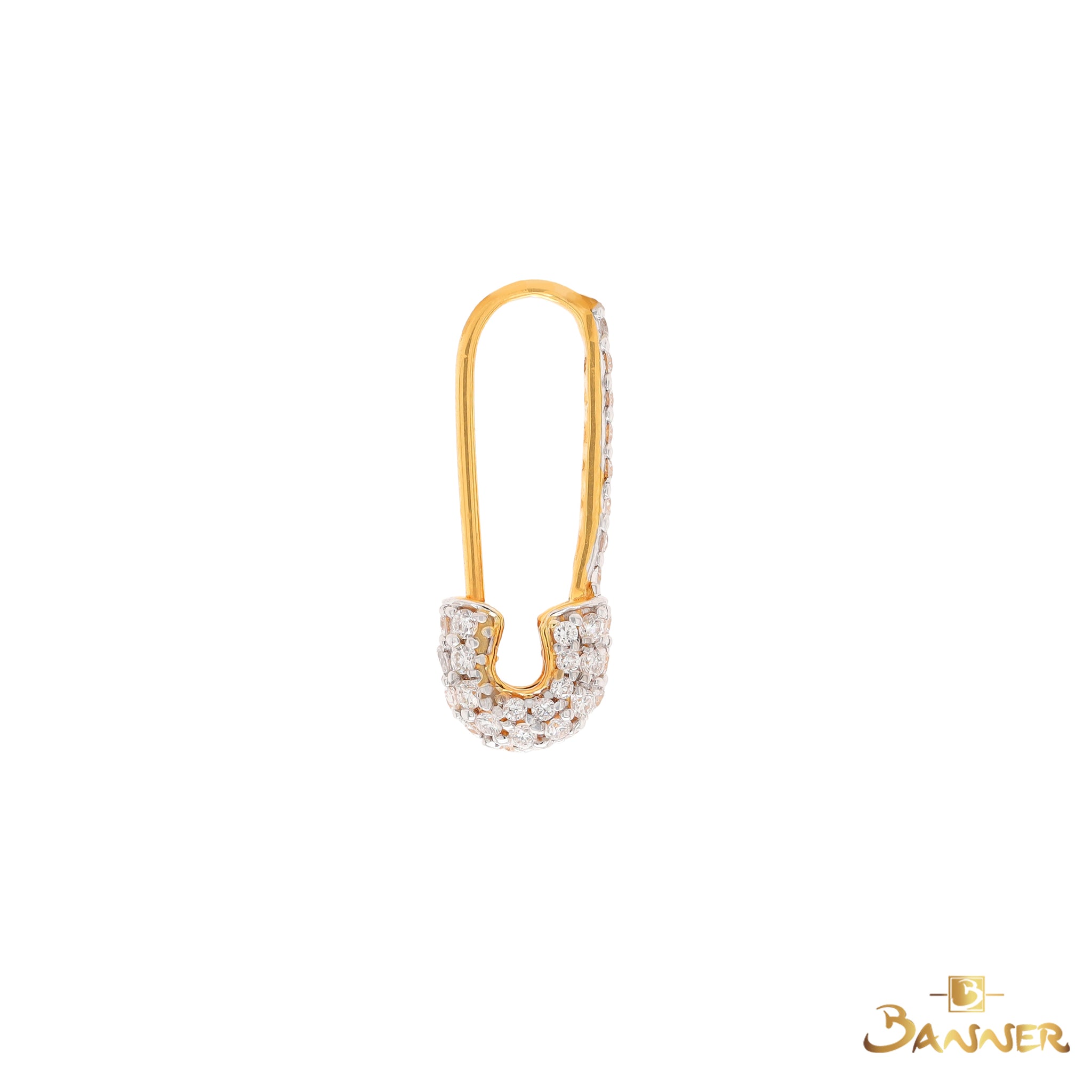Diamond Pin Hoop Earrings (1pc)